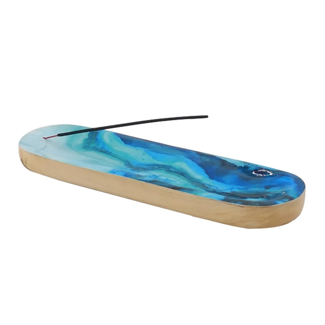 Wooden incense holder - Shades of Blue